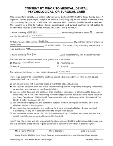 43 Printable Medical Consent Forms for Minor (Free)