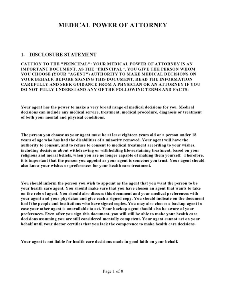 39 Free Medical Power Of Attorney Forms [All States]