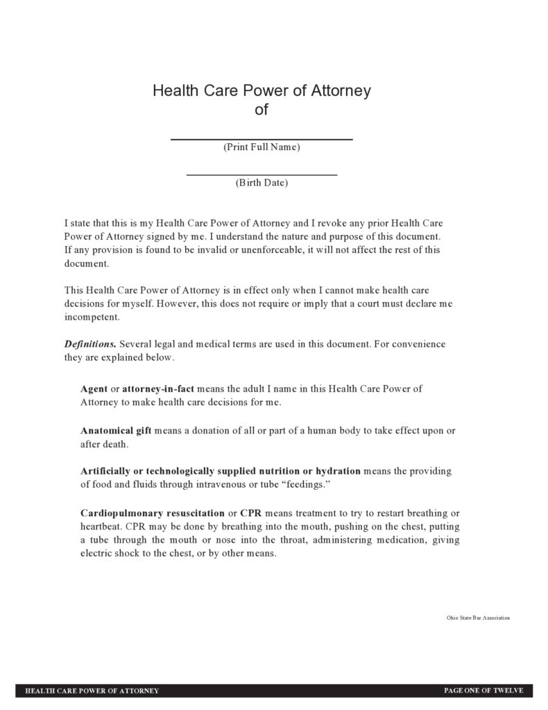 39 Free Medical Power Of Attorney Forms [All States]