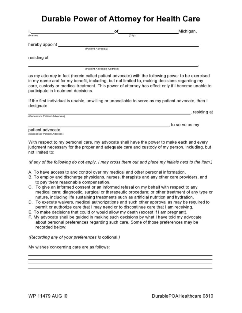 39 Free Medical Power Of Attorney Forms [All States]