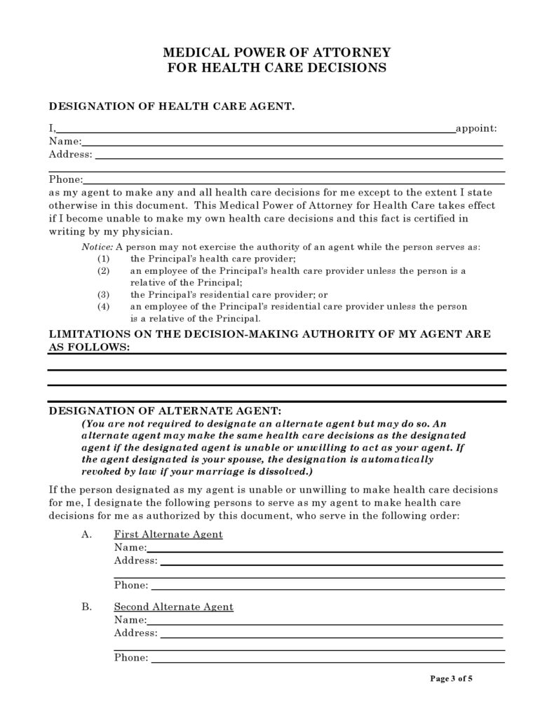 39 Free Medical Power Of Attorney Forms [All States]