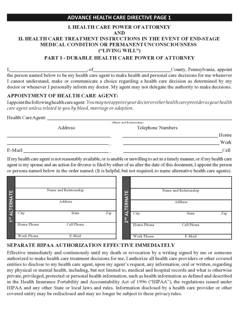 39 Free Medical Power Of Attorney Forms [All States]
