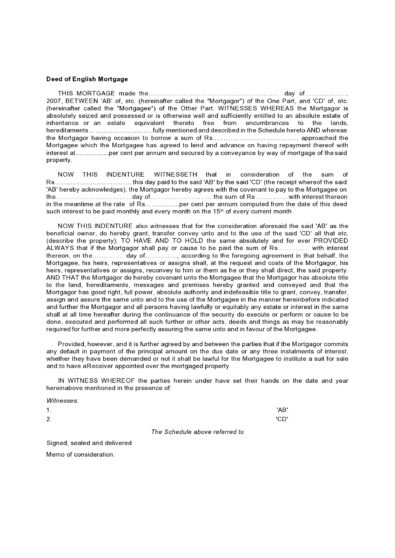 46 Great Mortgage Deed & Mortgage Agreement Samples [Free]