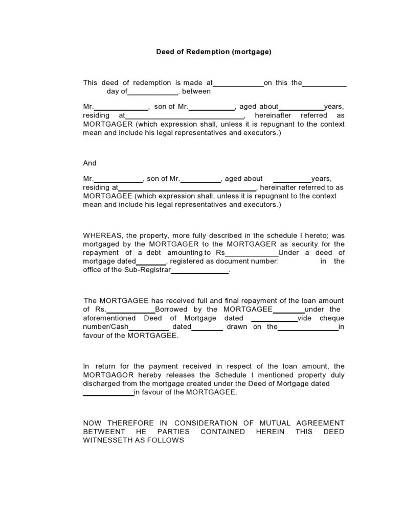 46 Great Mortgage Deed & Mortgage Agreement Samples [Free]