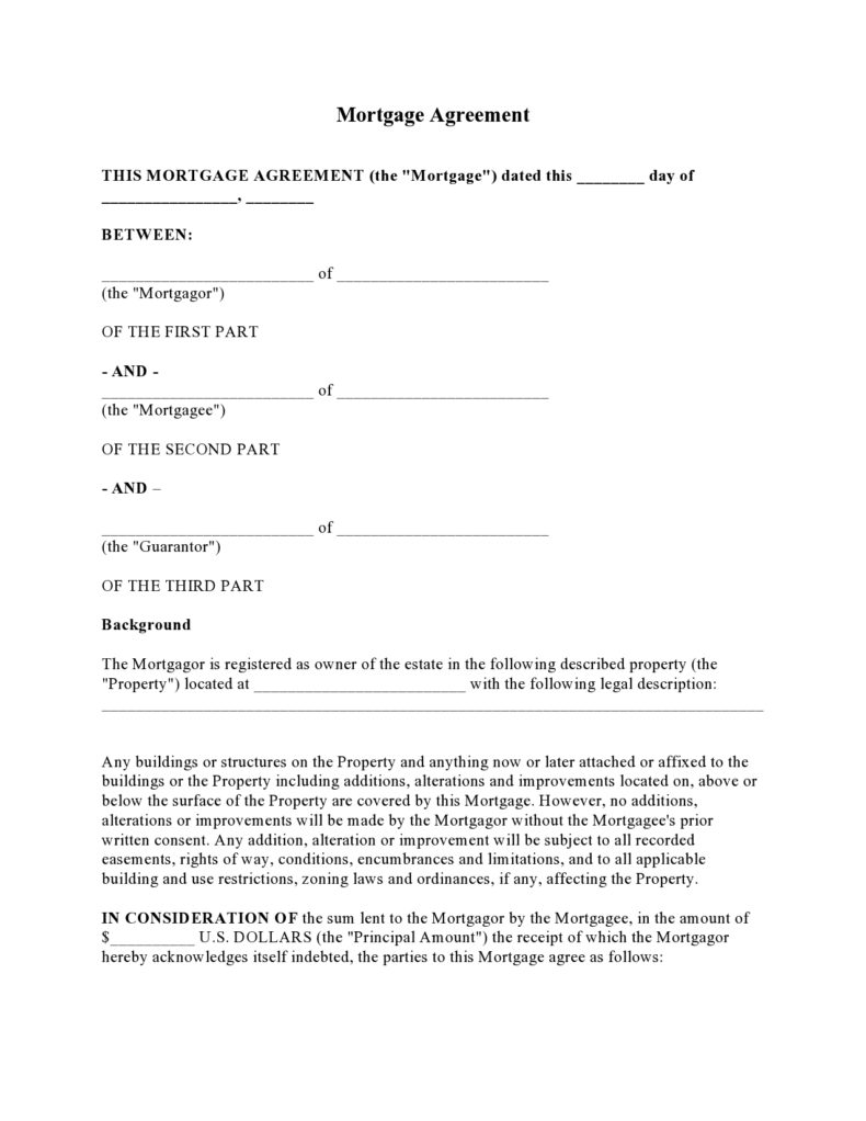 46 Great Mortgage Deed & Mortgage Agreement Samples [Free]