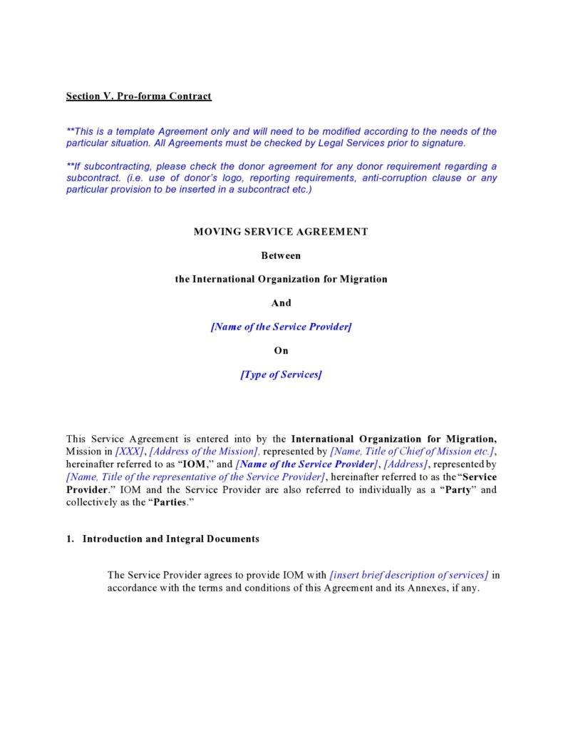 38 Perfect Moving Contract Templates [Free] ᐅ TemplateLab