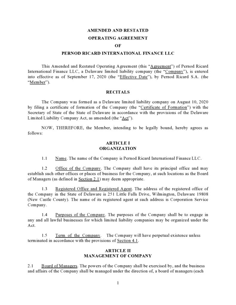 44 Free Operating Agreement Amendment Templates (& Forms) ᐅ TemplateLab