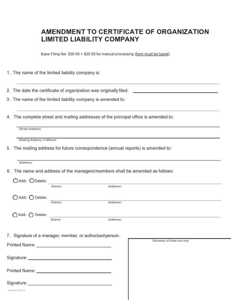 44 Free Operating Agreement Amendment Templates (& Forms) ᐅ TemplateLab