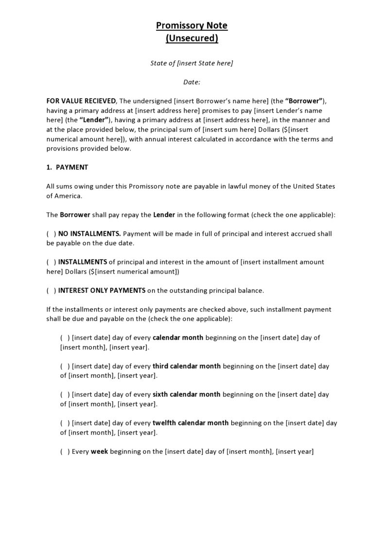 50+ FREE Promissory Note Templates [Secured & Unsecured ]