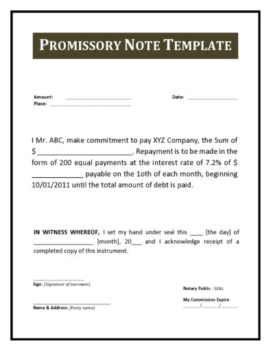 50+ FREE Promissory Note Templates [Secured & Unsecured ]