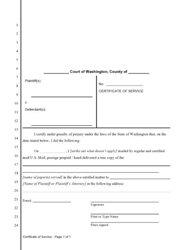 46 Free Proof of Service Forms [Affidavit of Service]