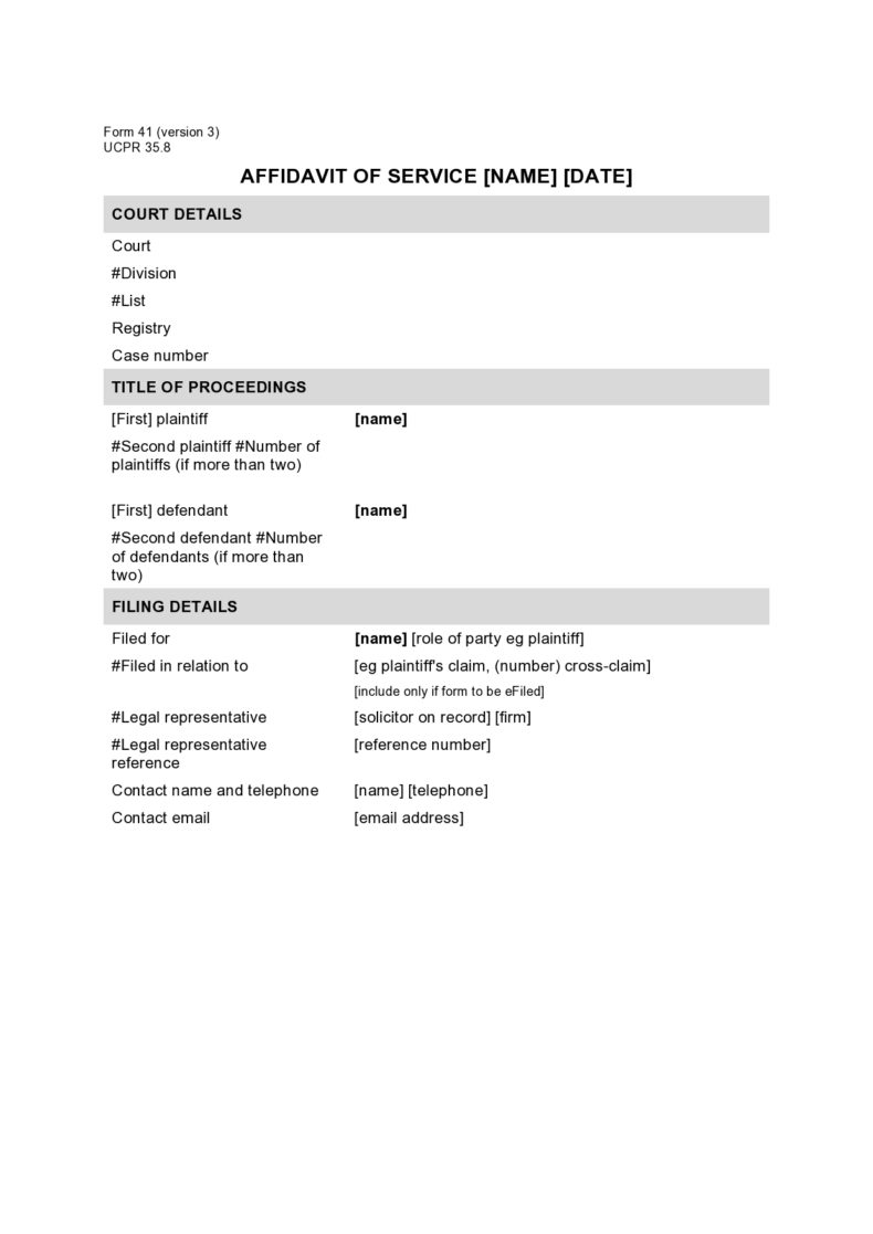 46 Free Proof of Service Forms [Affidavit of Service]