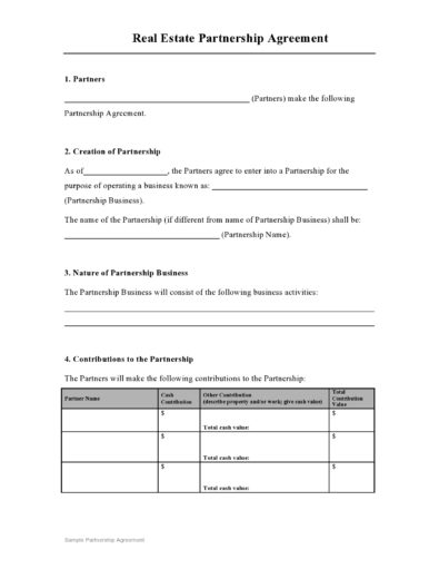 30 Best Real Estate Partnership Agreement Templates [Word]
