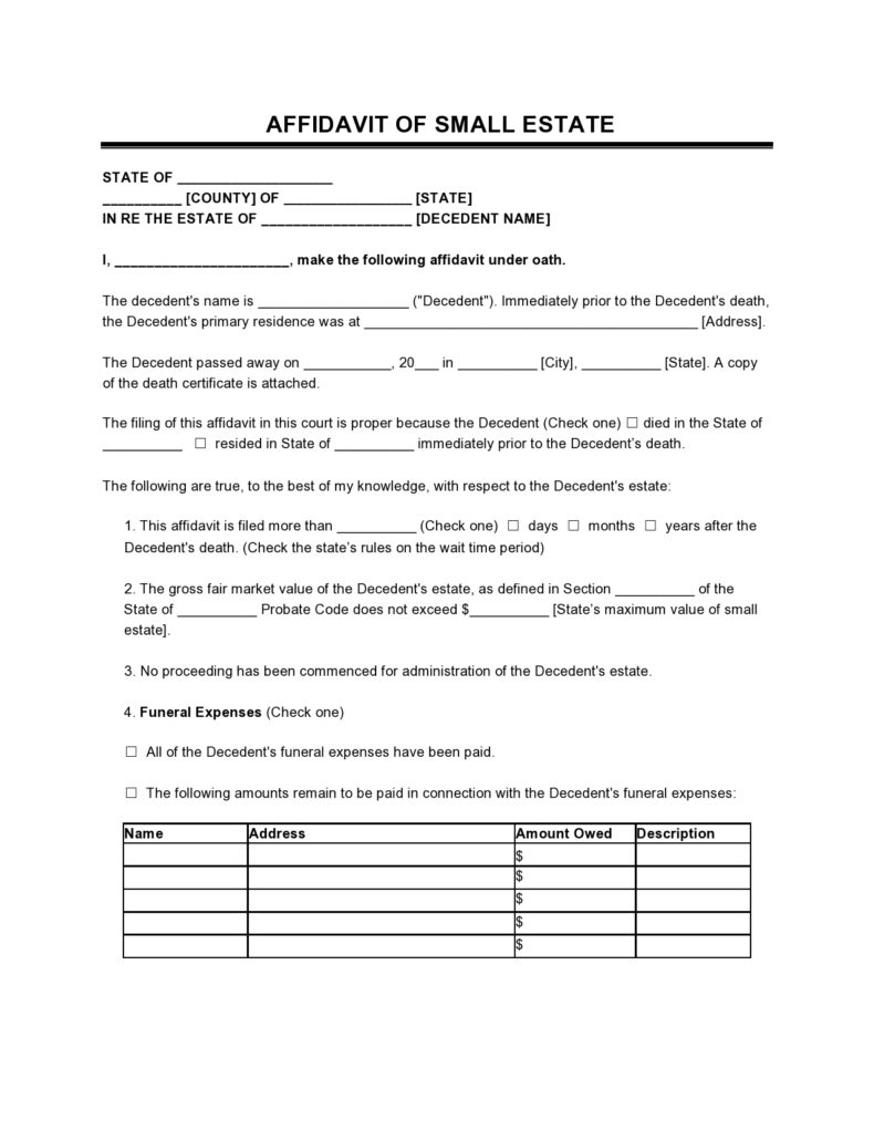 44 Useful Small Estate Affidavit Forms [Printable & Free]