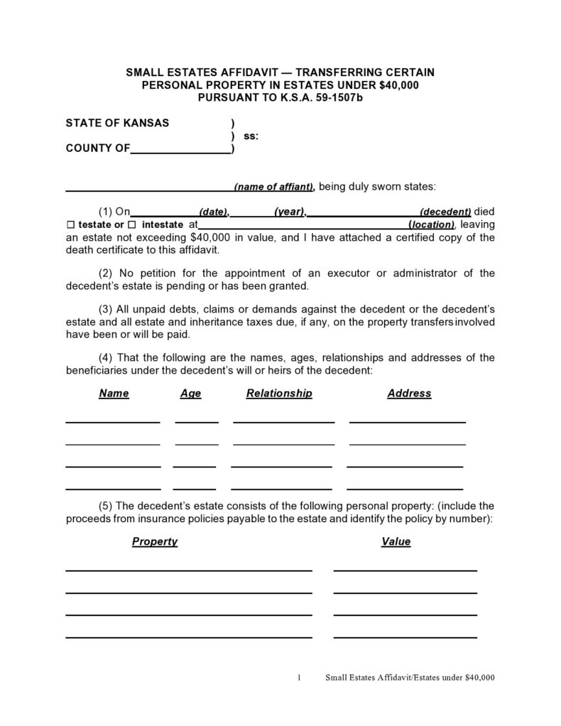 44 Useful Small Estate Affidavit Forms [Printable & Free]