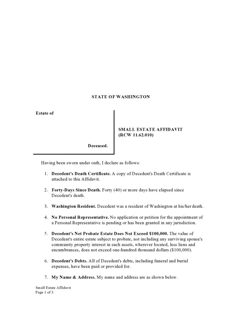 44 Useful Small Estate Affidavit Forms [Printable & Free]
