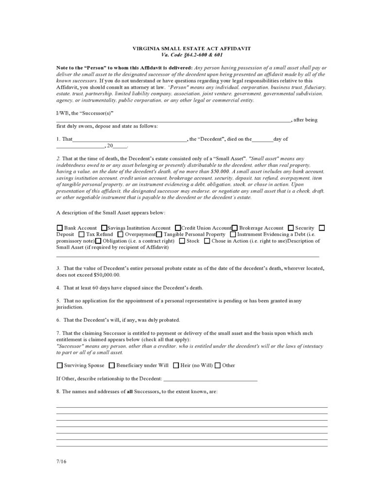 44 Useful Small Estate Affidavit Forms [Printable & Free]