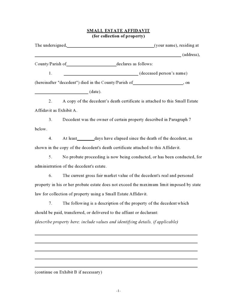 44 Useful Small Estate Affidavit Forms [Printable & Free]