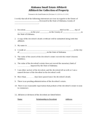 44 Useful Small Estate Affidavit Forms [Printable & Free]