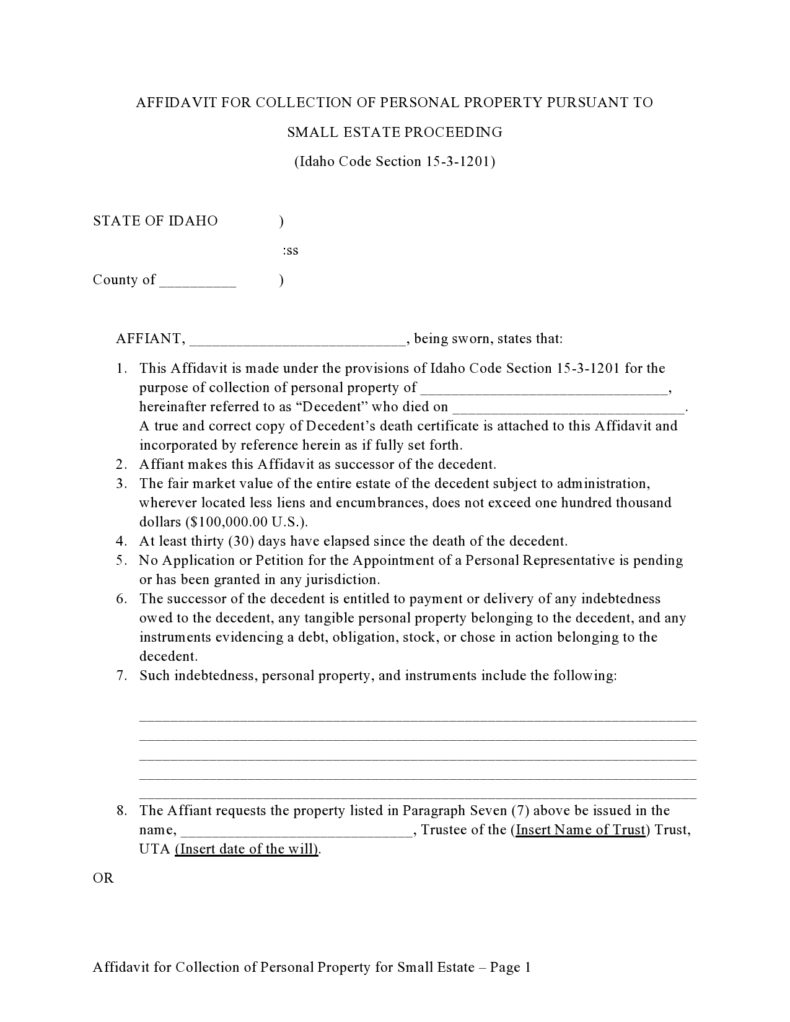 44 Useful Small Estate Affidavit Forms [Printable & Free]