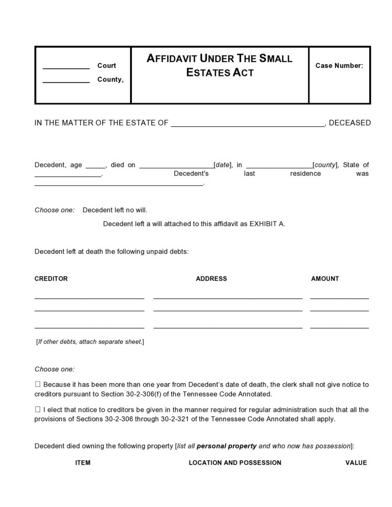 44 Useful Small Estate Affidavit Forms [Printable & Free]