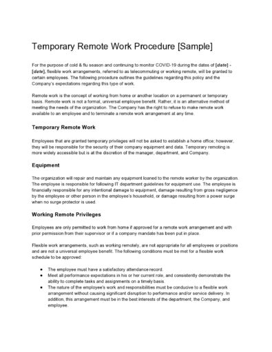 46 Effective Work from Home Policy Templates ᐅ TemplateLab