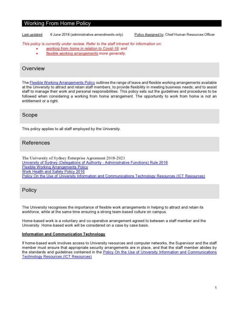46 Effective Work from Home Policy Templates ᐅ TemplateLab