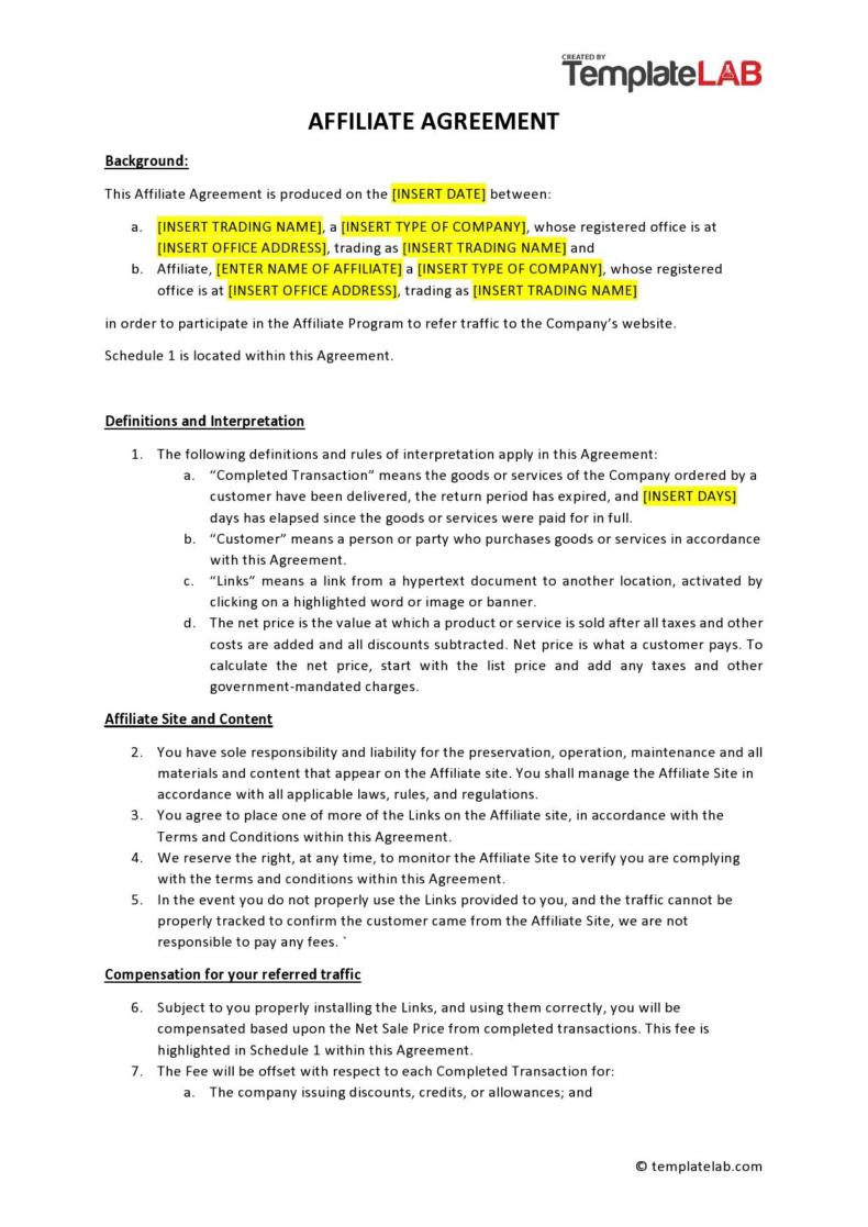 43 Best Affiliate Agreement Templates & Contracts (Free)