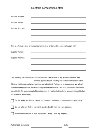 50 Best Contract Termination Letter Samples [+Templates] ᐅ TemplateLab