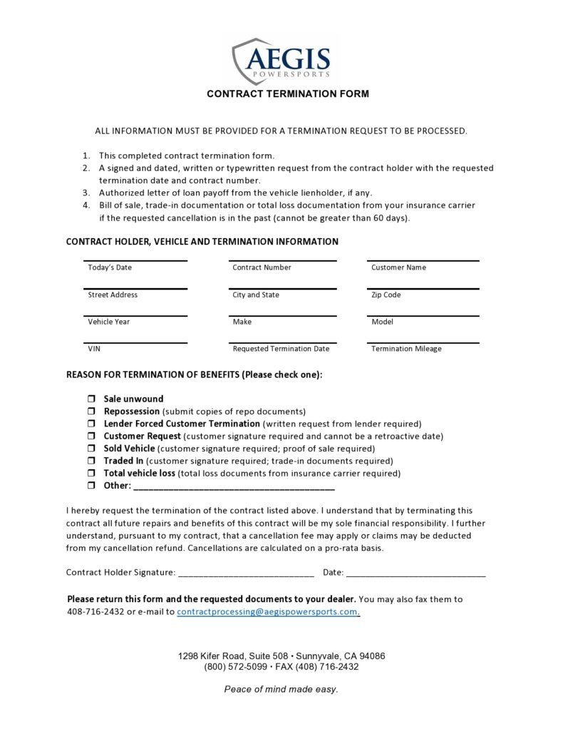 50 Best Contract Termination Letter Samples [+Templates] ᐅ TemplateLab