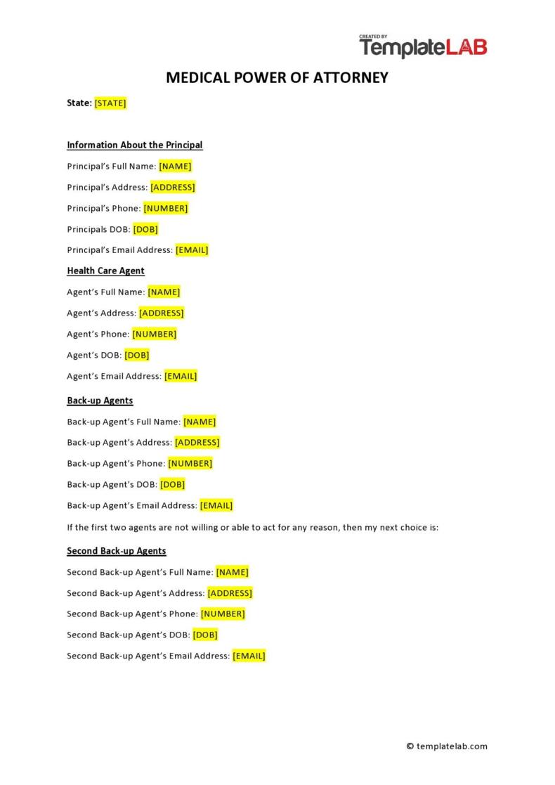 39 Free Medical Power Of Attorney Forms [All States]