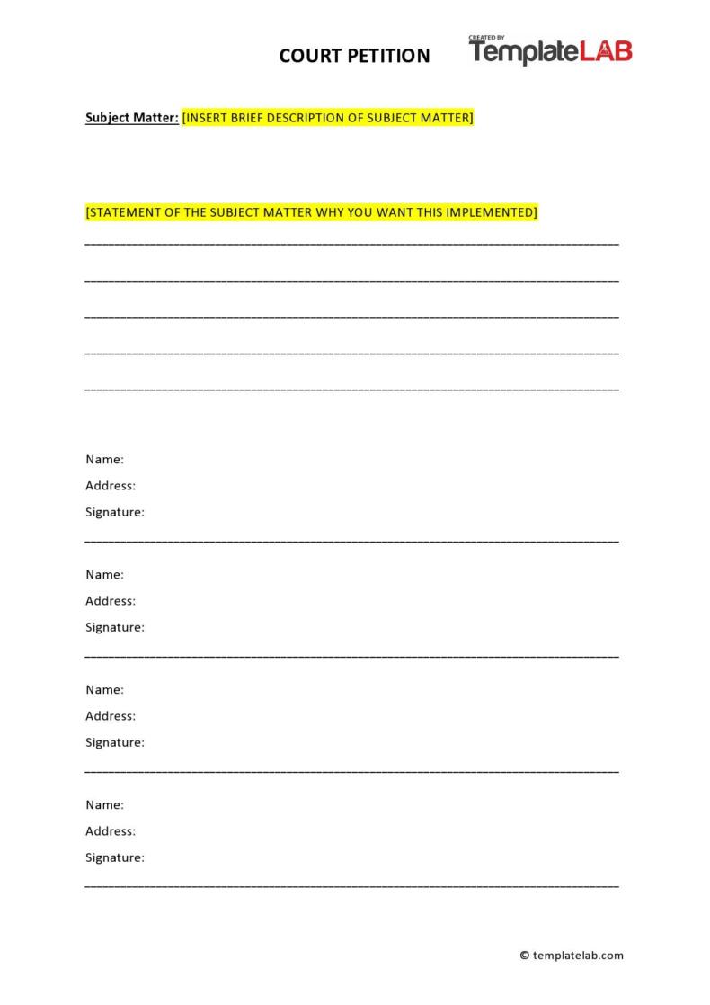 30 Petition Templates + How To Write Petition Guide