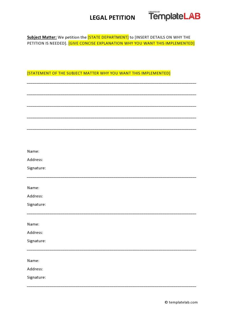 30 Petition Templates + How To Write Petition Guide