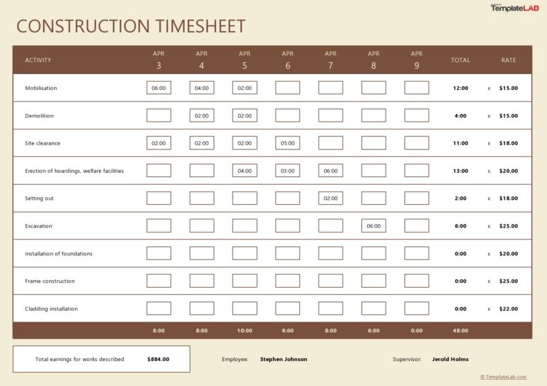 15 Free Timesheet Templates [Excel, Word, PDF] ᐅ TemplateLab