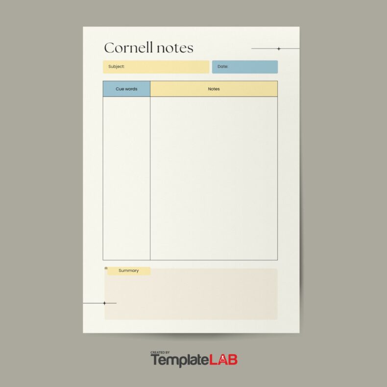 16 Printable Cornell Notes Templates [Word, Excel, PDF]