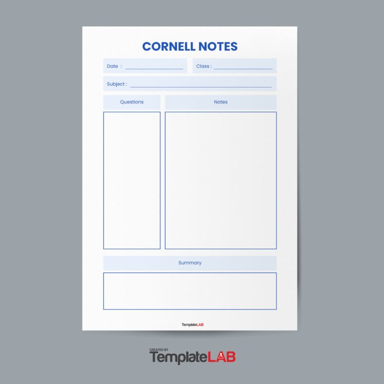 16 Printable Cornell Notes Templates [Word, Excel, PDF]