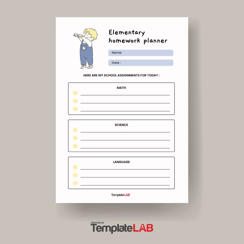 15 Printable Homework Planners (PDF, Word, Excel) ᐅ TemplateLab