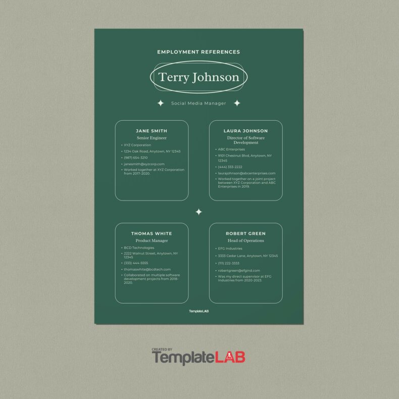 40 Professional Reference Page / Sheet Templates ᐅ TemplateLab