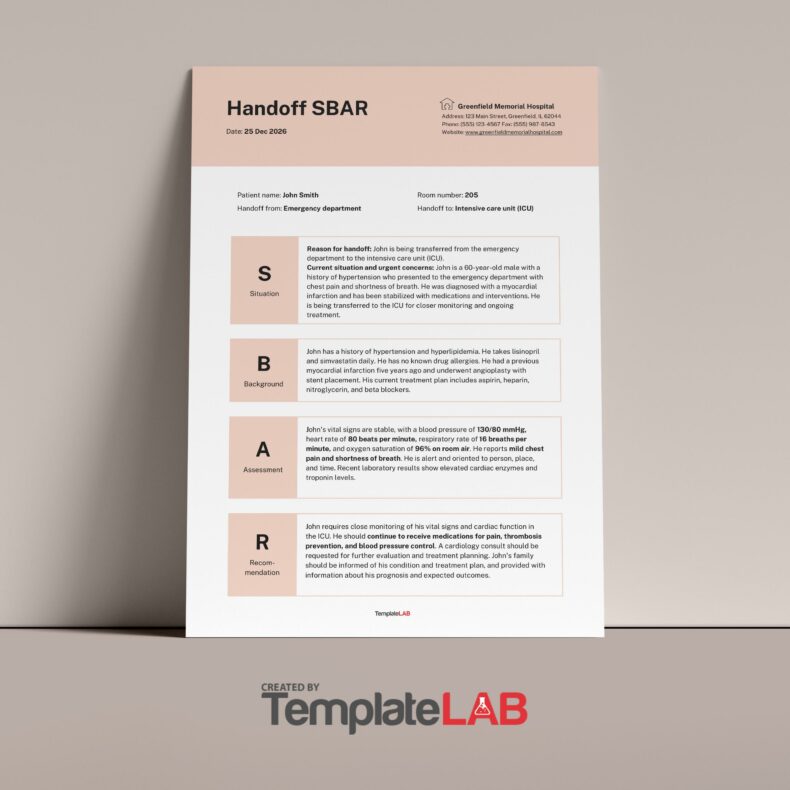 13 Blank SBAR Templates (Word, PDF) ᐅ TemplateLab