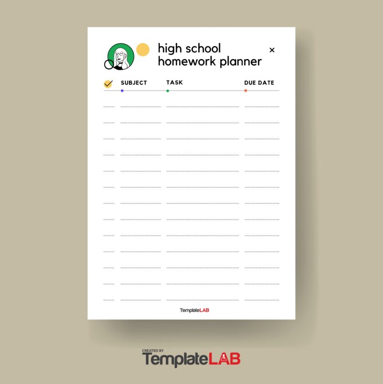 15 Printable Homework Planners (PDF, Word, Excel) ᐅ TemplateLab