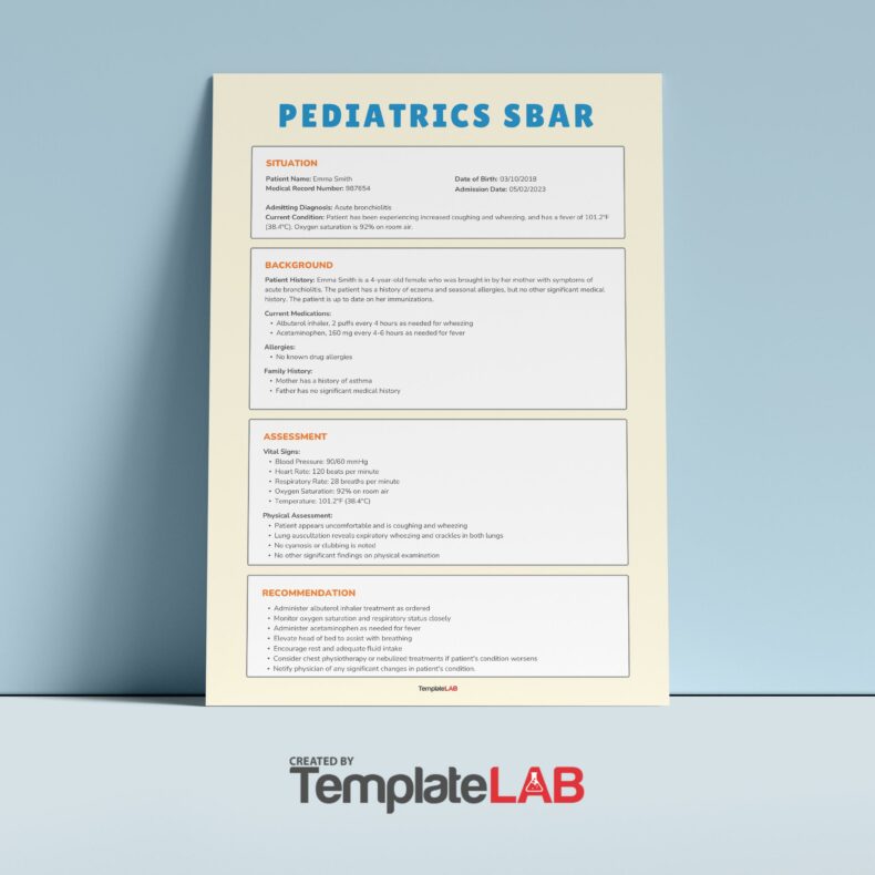 13 Blank SBAR Templates (Word, PDF) ᐅ TemplateLab