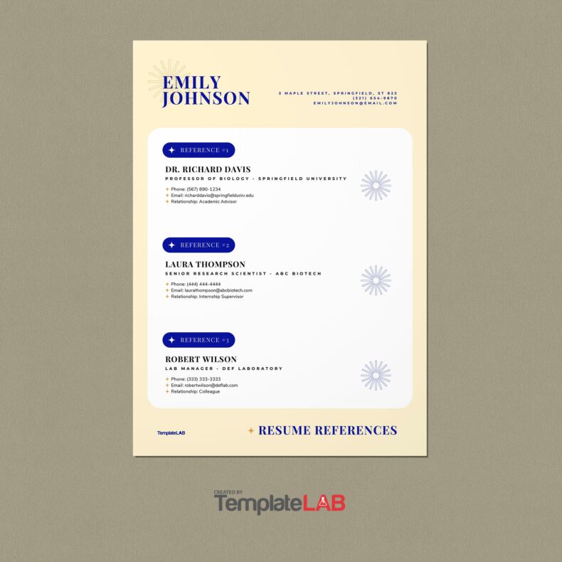 40 Professional Reference Page / Sheet Templates ᐅ TemplateLab