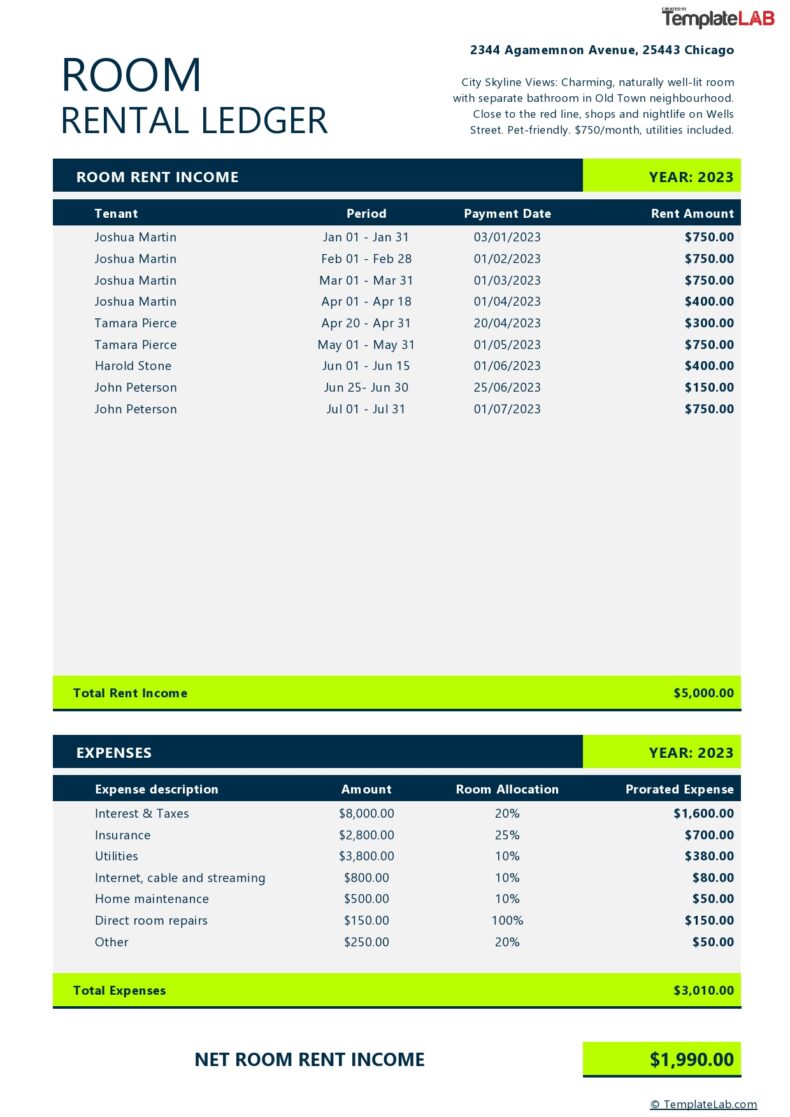 39 Printable Rental Ledger Templates (Lease Ledger)