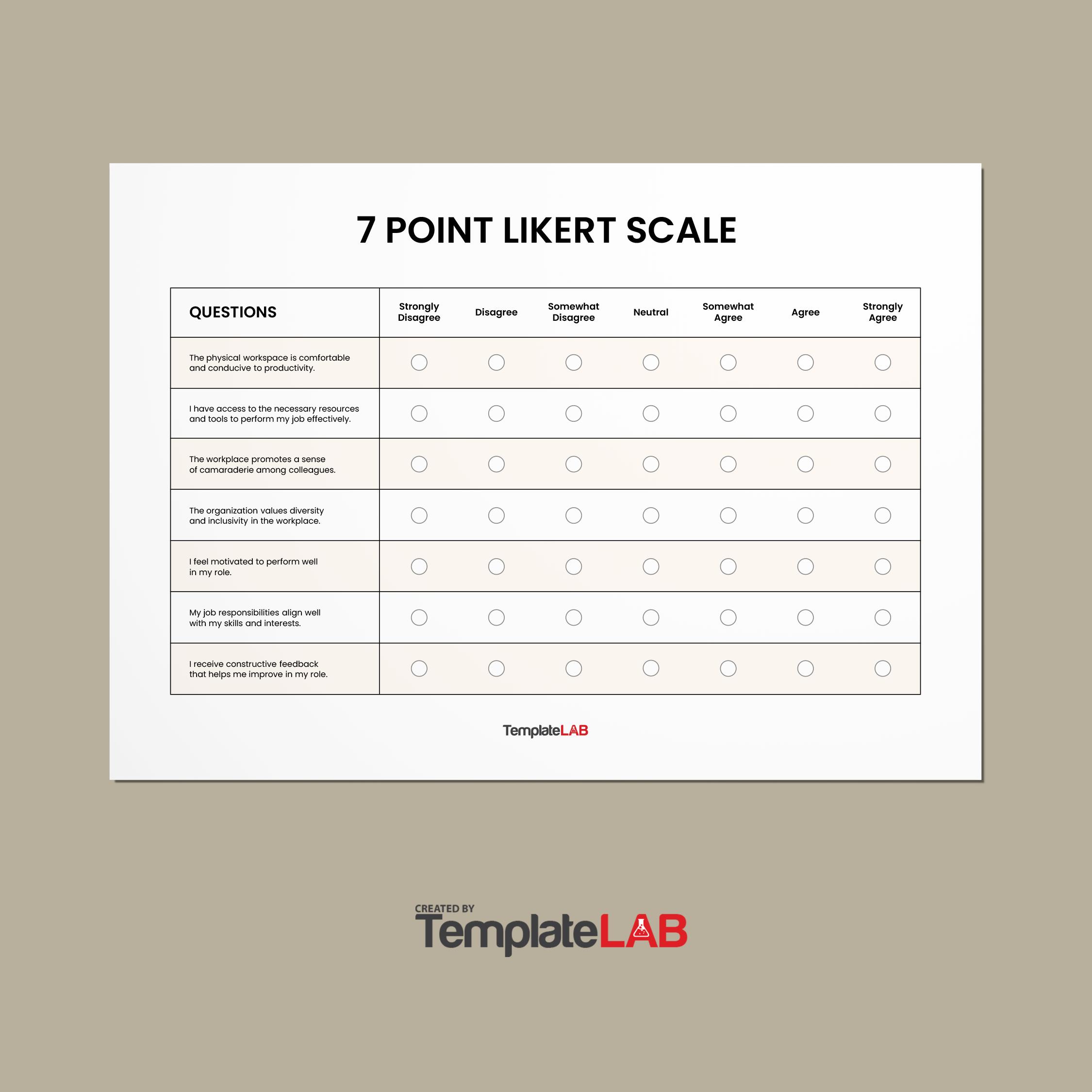 Likert Scale Template Education Likert Scale Template Education