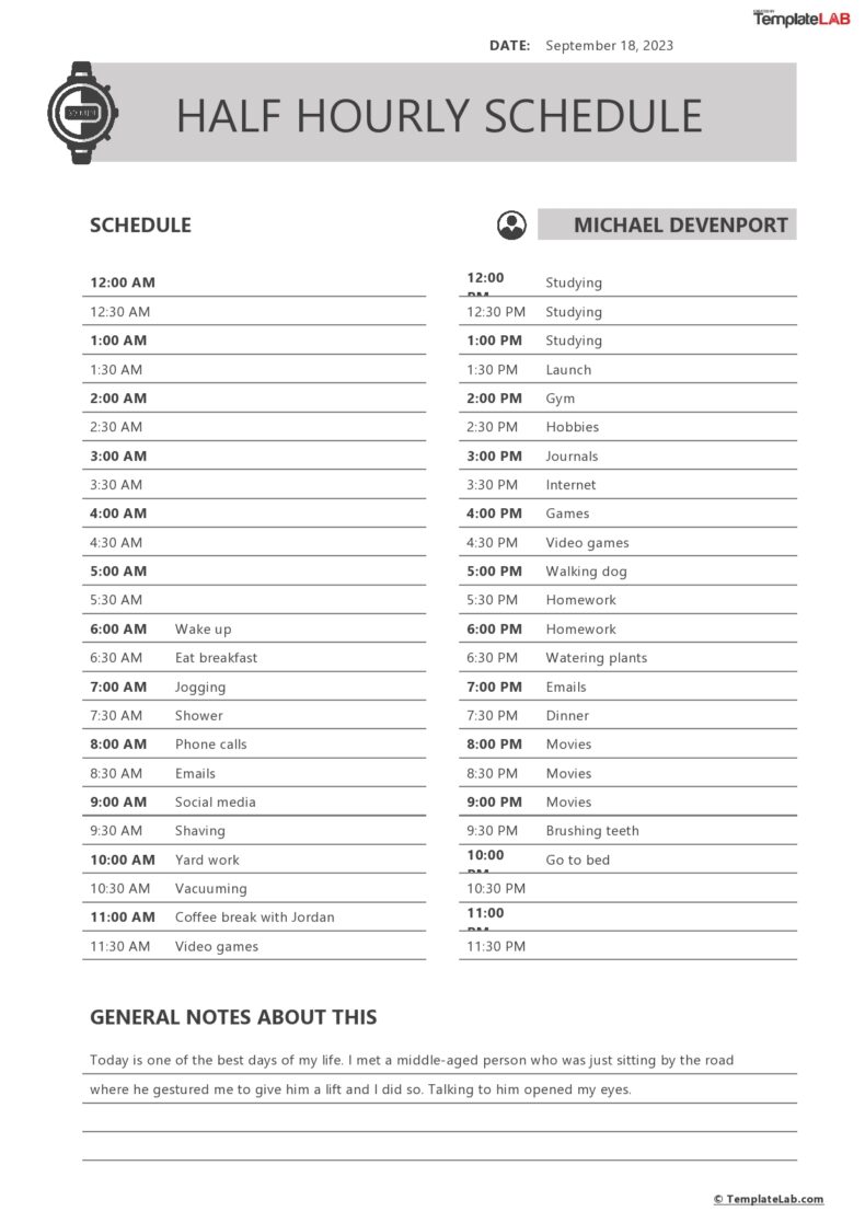 43 Effective Hourly Schedule Templates (Excel, Word, PDF) ᐅ TemplateLab
