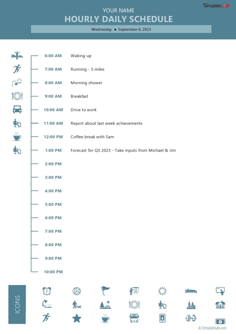 43 Effective Hourly Schedule Templates (Excel, Word, PDF) ᐅ TemplateLab