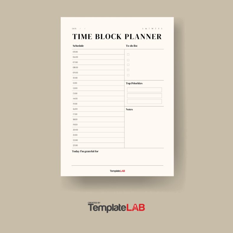 37 Printable Time Blocking Templates [Weekly, Daily, Monthly]