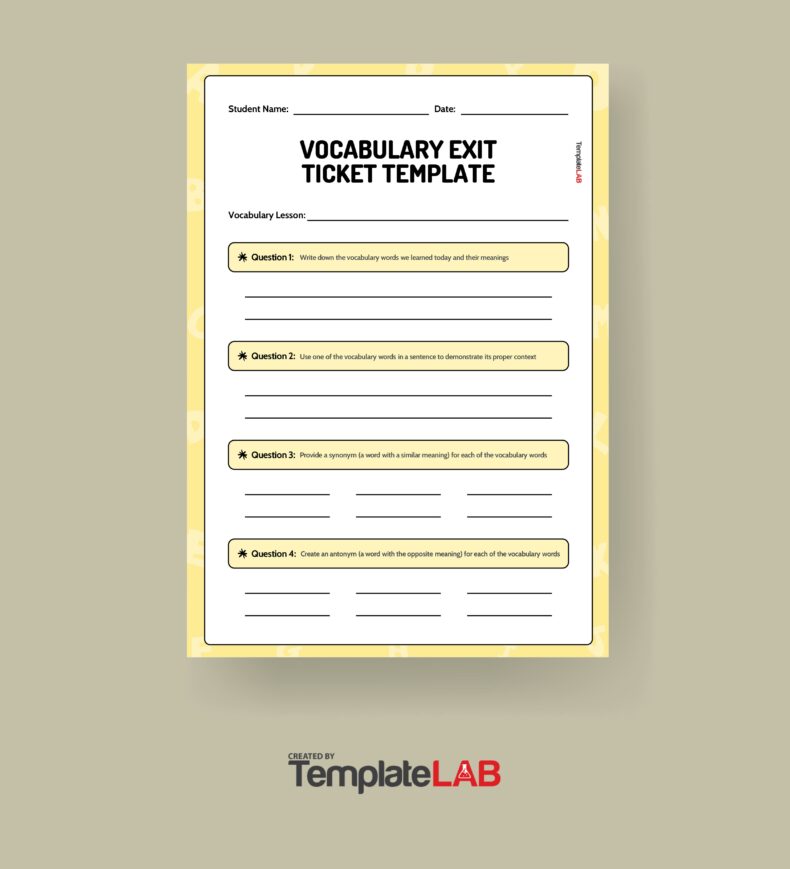 12 Printable Exit Ticket Templates (Word, PDF, PSD, PPTX)