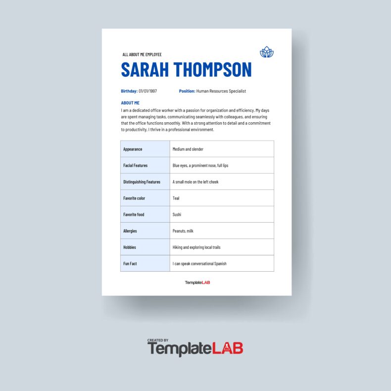 19 Printable All About Me Templates (FREE) ᐅ TemplateLab