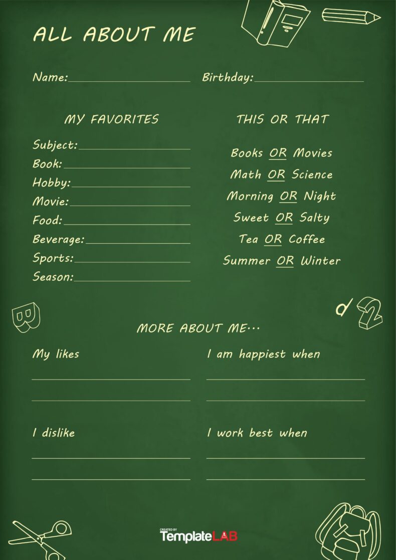19 Printable All About Me Templates (FREE) ᐅ TemplateLab